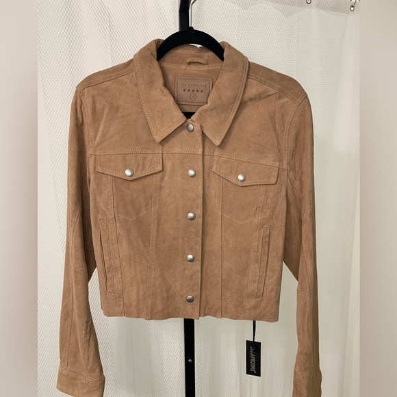 Blank NYC | Jackets & Coats | Cropped Leather Jacket Tan By Blank Nyc ...